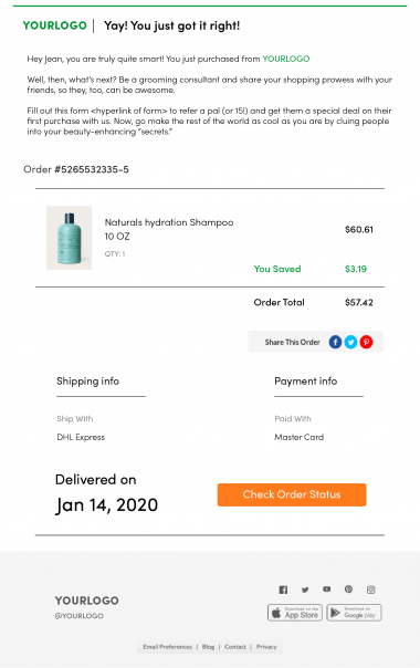 5 Steal-Worthy Order Confirmation Email Templates - ShippingChimp | Blog